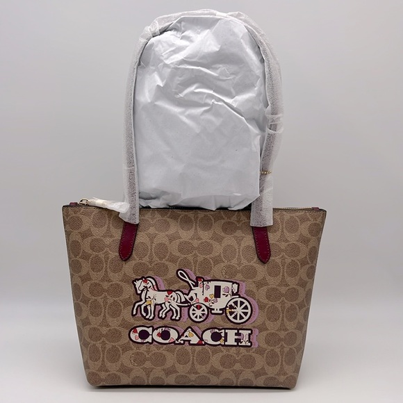 Coach | Bags | Coach Fiona Cx587 Zip Tote Bag In Signature Canvas With ...